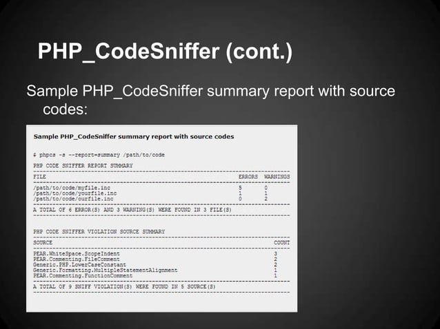 Code analysis tools (for PHP) | PPT