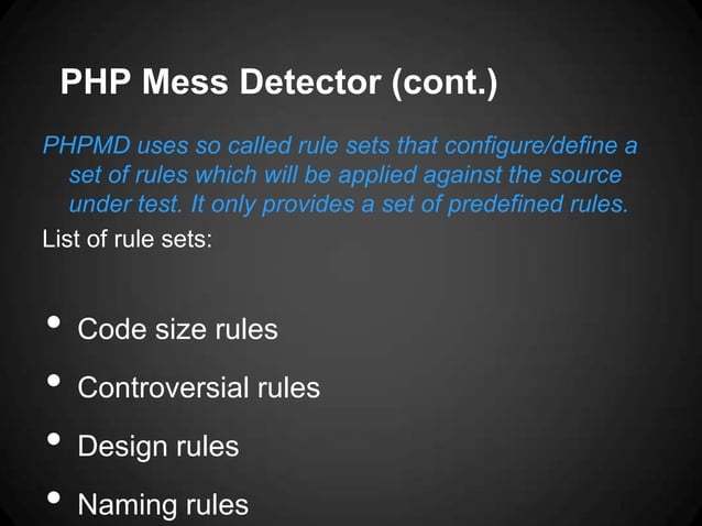 Code analysis tools (for PHP) | PPT