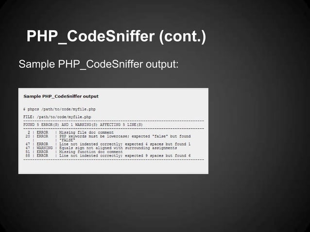 Code analysis tools (for PHP) | PPT