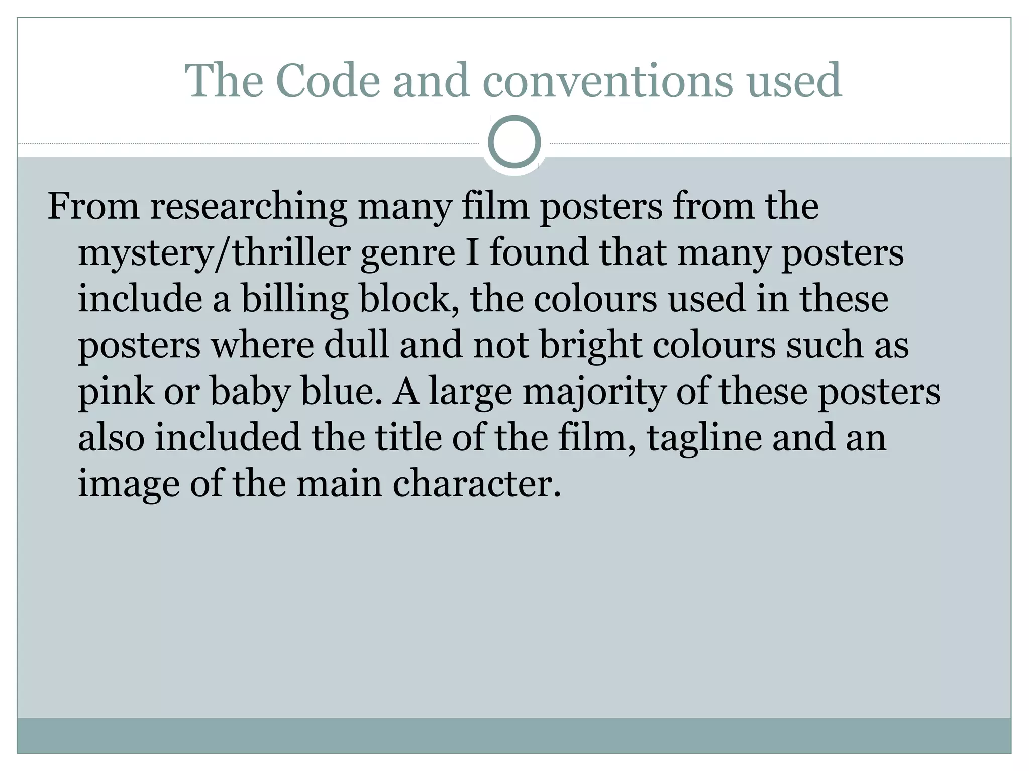 Code and conventions of poster | PPT