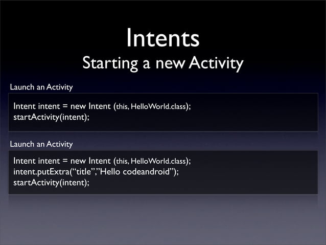 Android Intent Intent Filter Broadcast Receivers Ppt