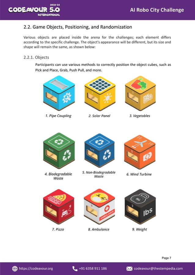Codeavour 5.0 Track 2 AI Robo City Challenge Rules and Guidelines | PDF ...