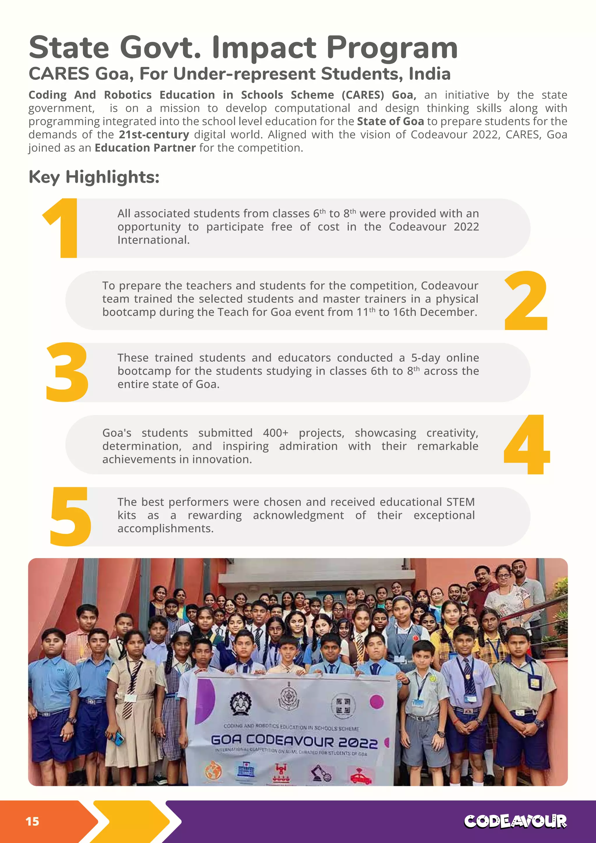 Codeavour 2022 Impact Report- Student AI and Coding Competition | PDF
