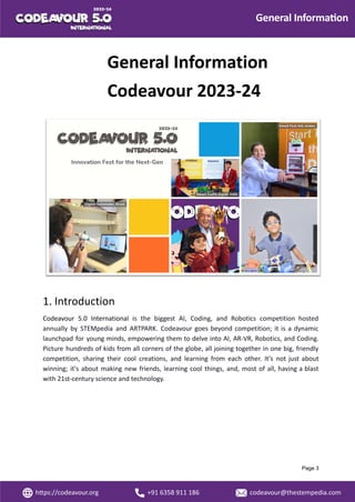 Codeavour 5.0 International - AI, Coding, and Robotics Competition for School Student General ...