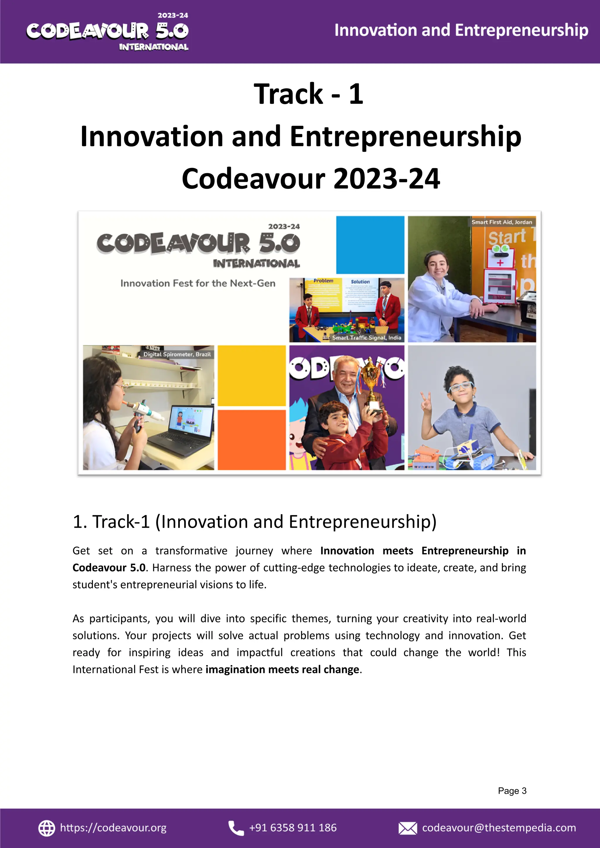 Codeavour 5.0 International Track 1 Innovation and Entrepreneurship Rules and Guidelines | PDF