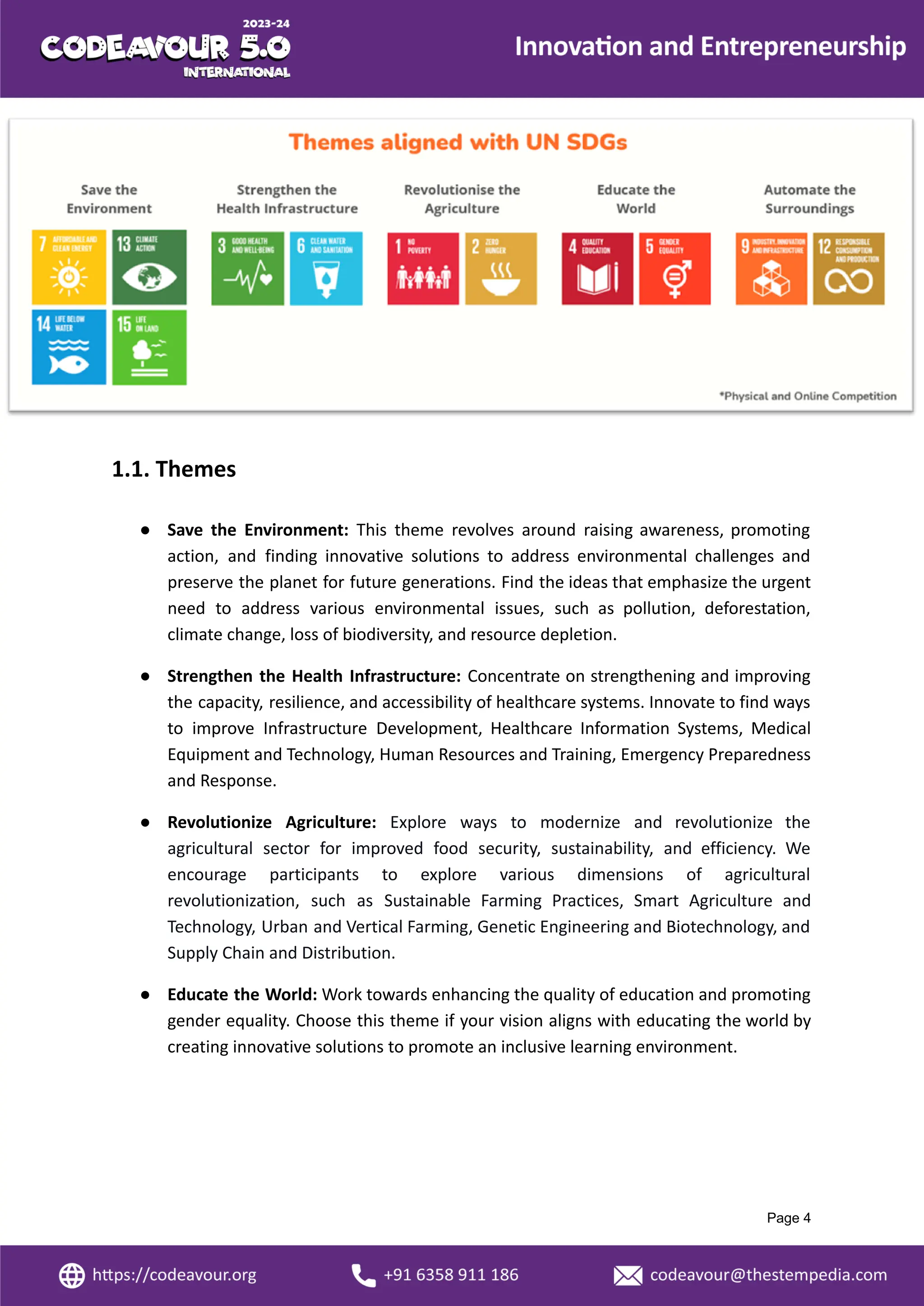 Codeavour 5.0 International Track 1 Innovation and Entrepreneurship Rules and Guidelines | PDF