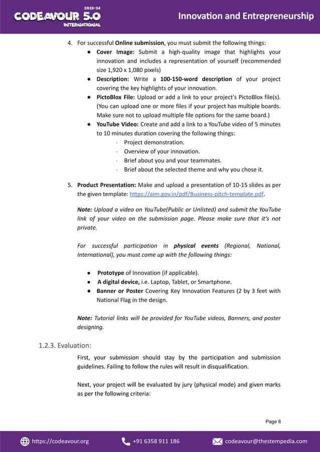 Codeavour 5.0 International Track 1 Innovation and Entrepreneurship ...