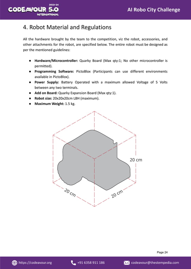 Codeavour 5.0 International Track 2- AI Robo City Challenge Rules and ...