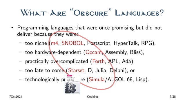 What You Can Learn from Obscure Programming Languages | PPT