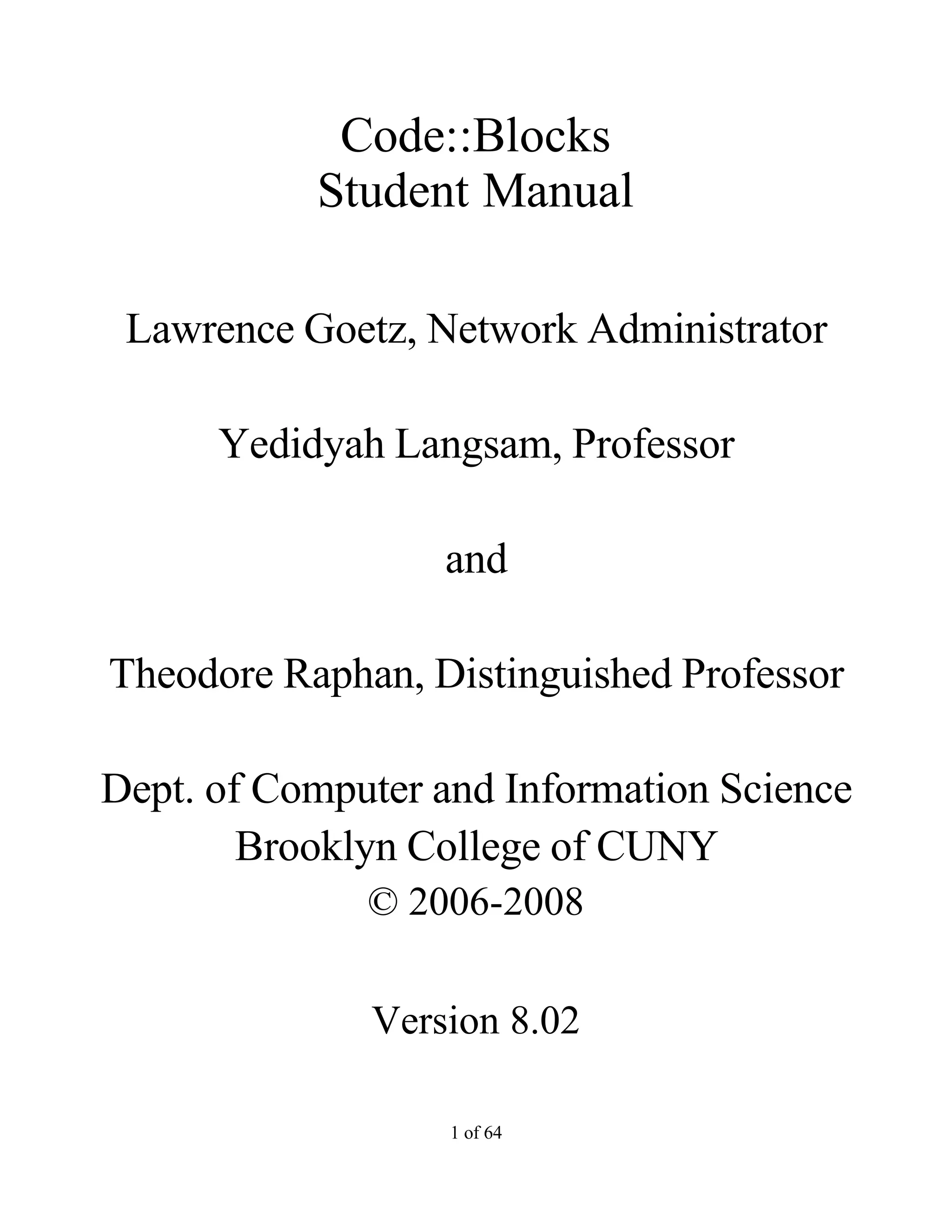 Codeblocks Instructions Pdf