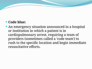 code blue code blue emergenc y . pptx | PPTX