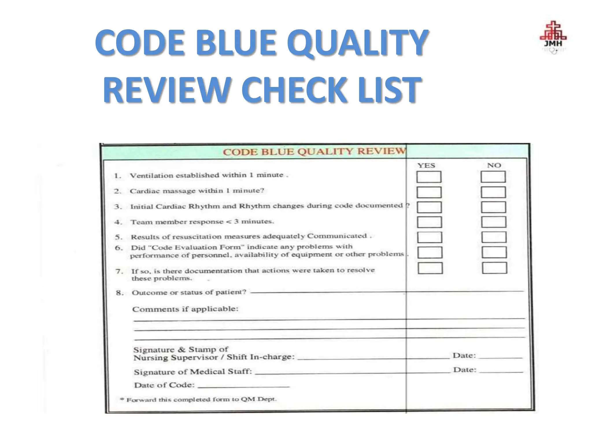 Code Blue Protocol. pptx. Cardiac arrest management in hospital | PPTX
