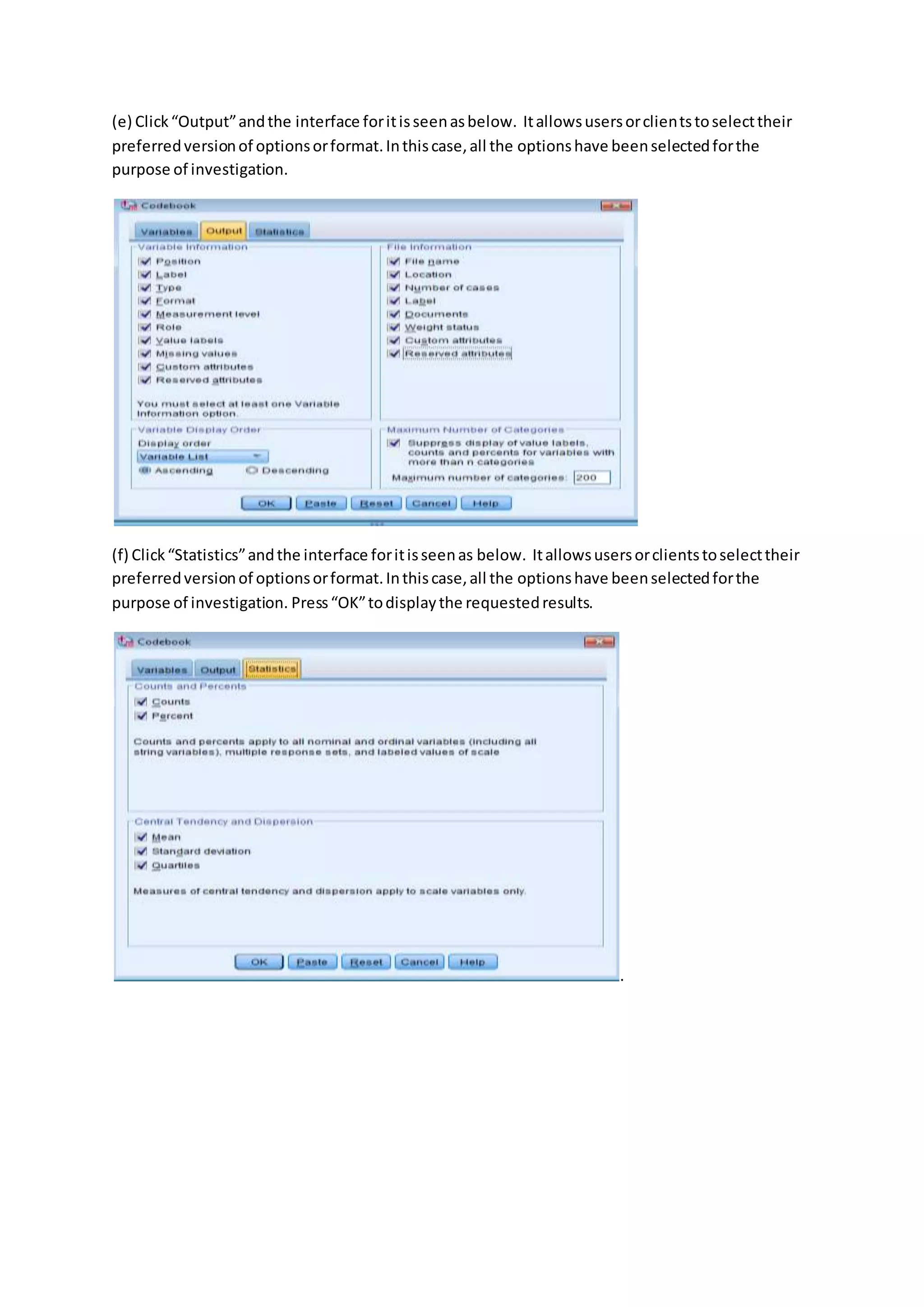 Code book using spss | DOCX