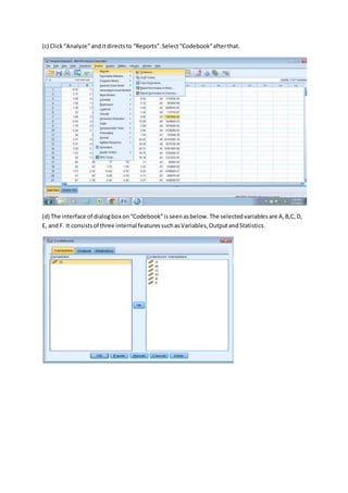 Code book using spss | DOCX