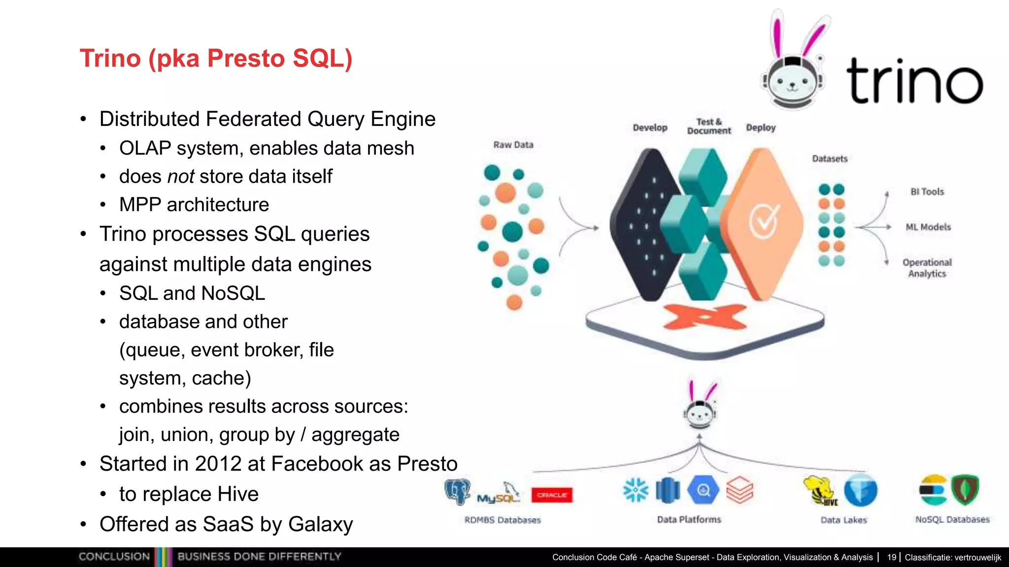 Apache Superset - open source data exploration and visualization (Conclusion Code Café, march ...