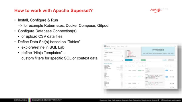 Apache Superset - open source data exploration and visualization (Conclusion Code Café, march ...