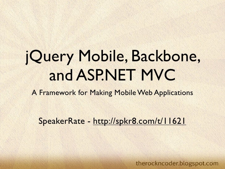 Jquery Mobile Backbone And Aspnet Mvc