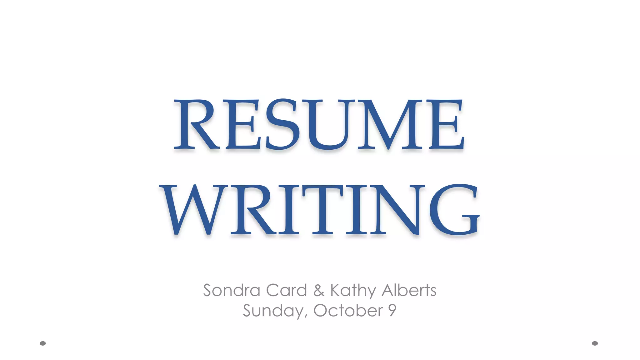 Powerful Resume & Cover Letter Writing. | PPT