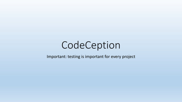 Code ceptioninstallation | PPT