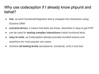 Codeception presentation | PDF | Web Development | Internet