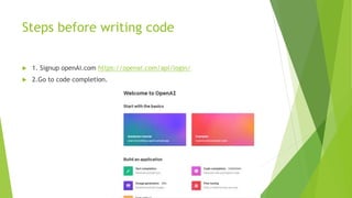 Code completion using OpenAI APIs.pptx