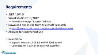 Enhance Your Code Quality with Code Contracts | PPT
