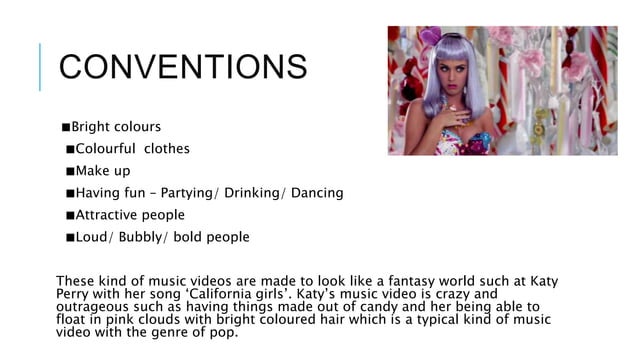 Code & conventions of a pop music video | PPT | Free Download