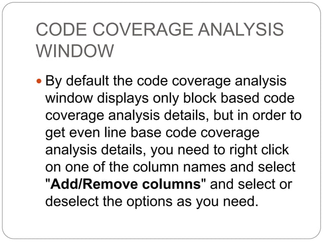 Code coverage analysis in testing | PPTX