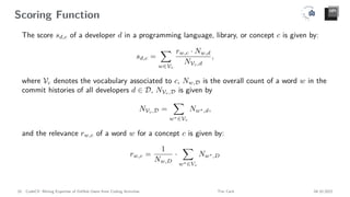 CodeCV - Mining Expertise of GitHub Users from Coding Activities ...