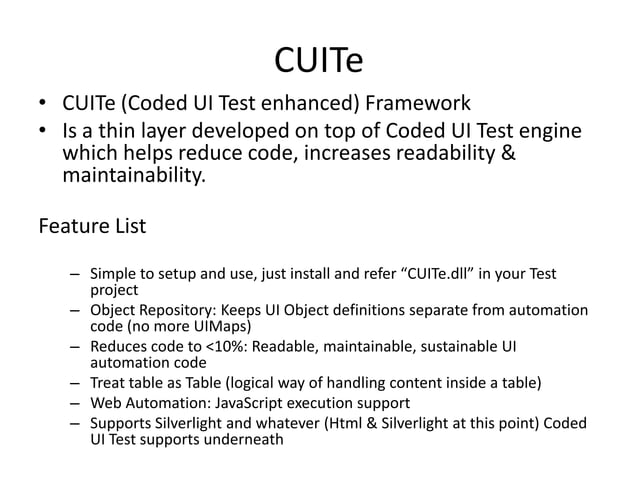 Coded Ui Hand Coding Based On Page Object Model Ppt