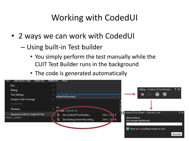 Coded Ui Hand Coding Based On Page Object Model Ppt