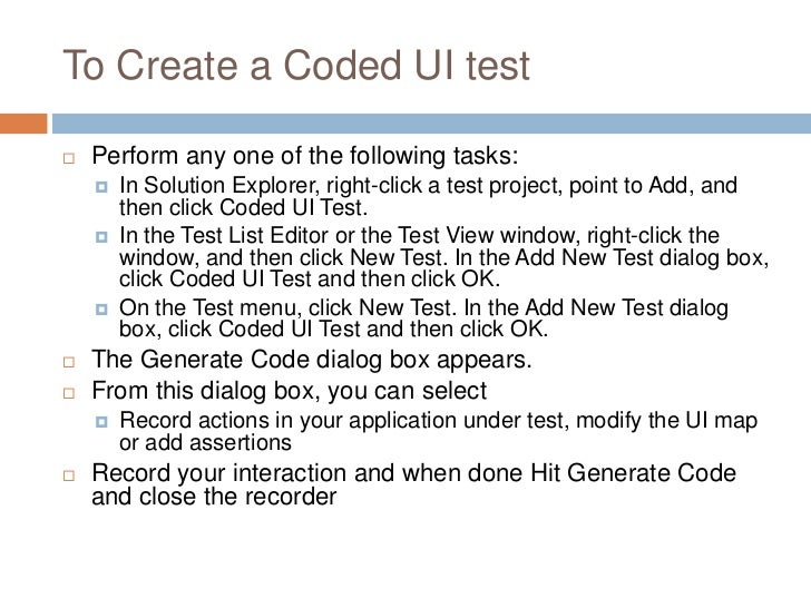 Coded Ui Test