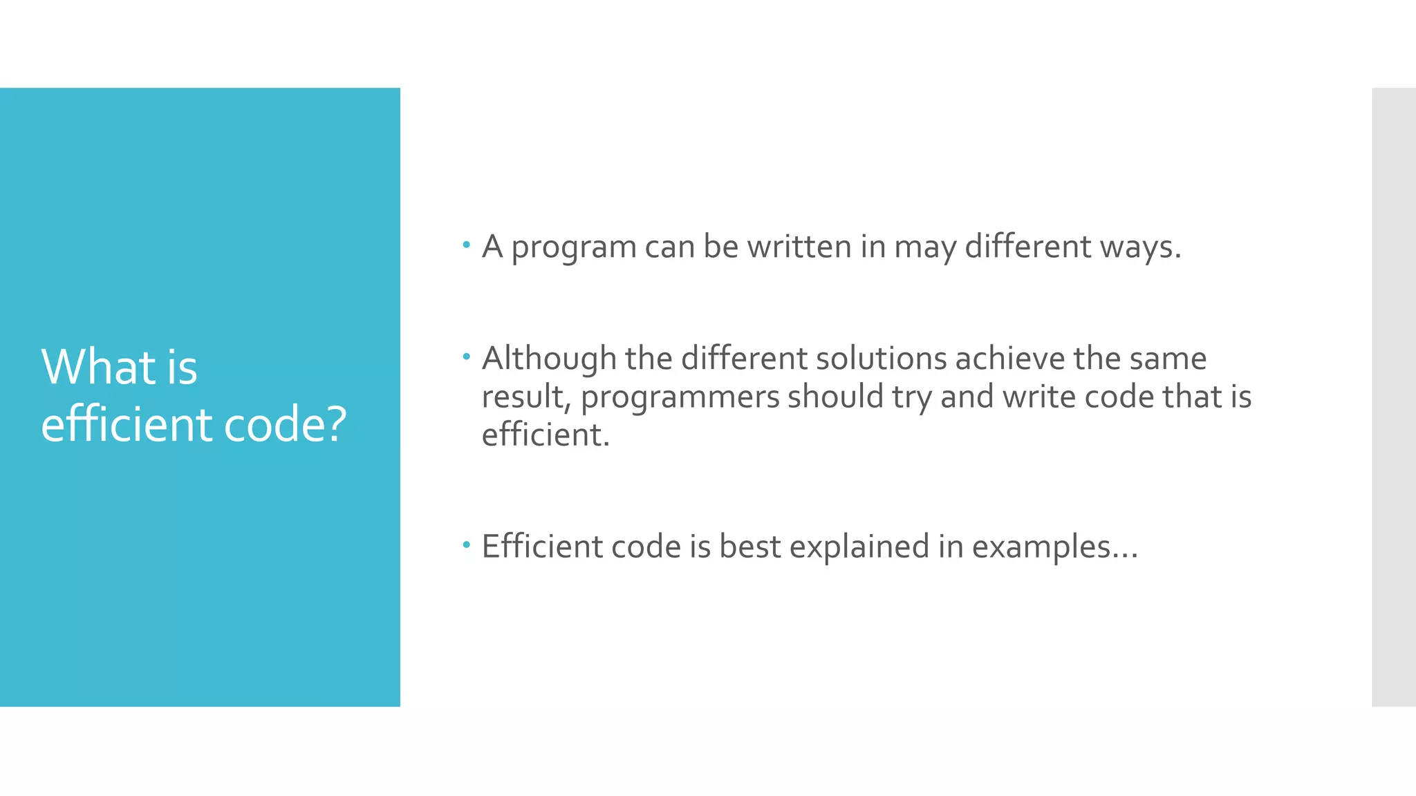 N5 Code Efficiency | PPTX
