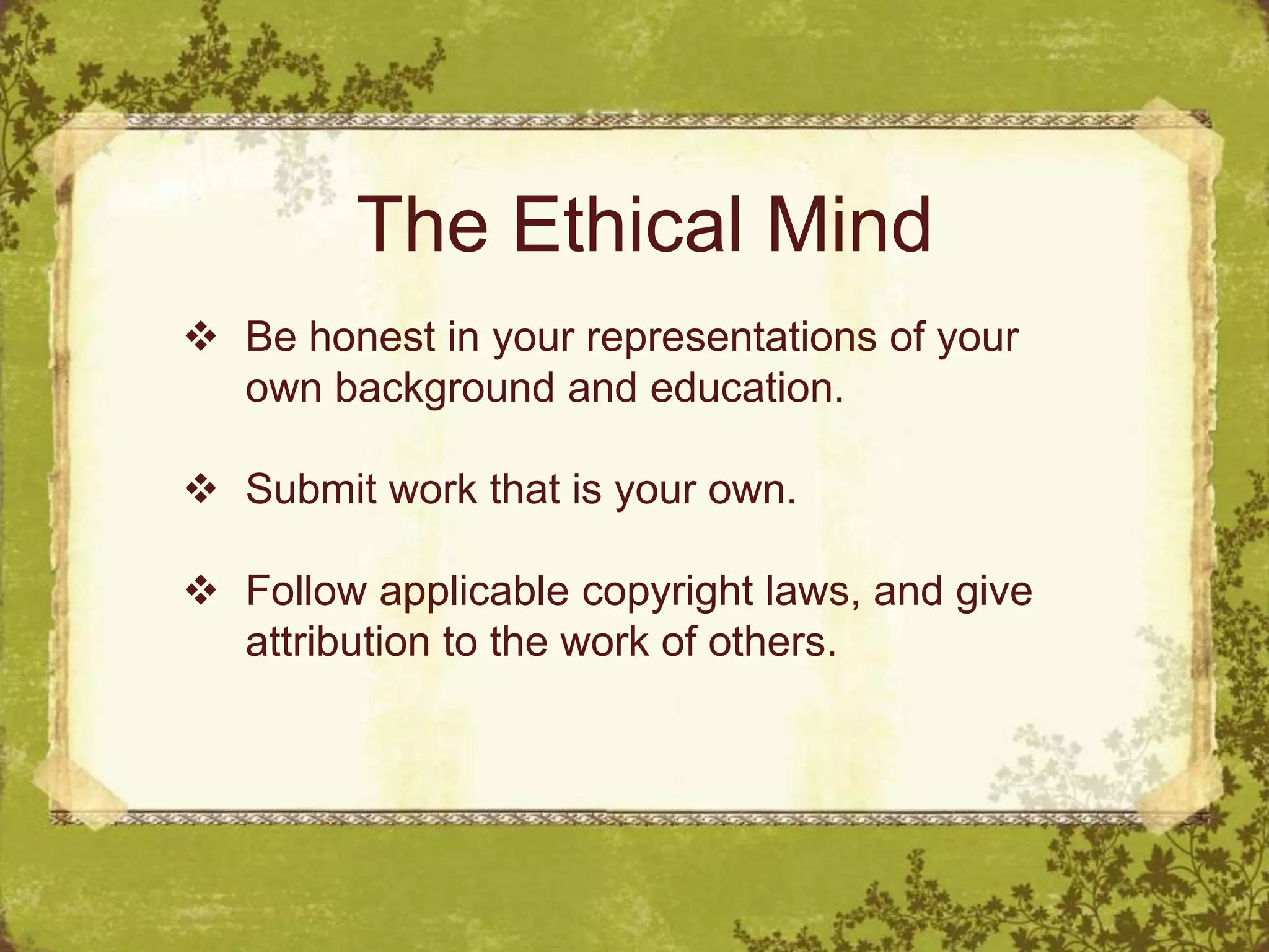 Code of Ethics for Online Learners and Teachers | PPTX