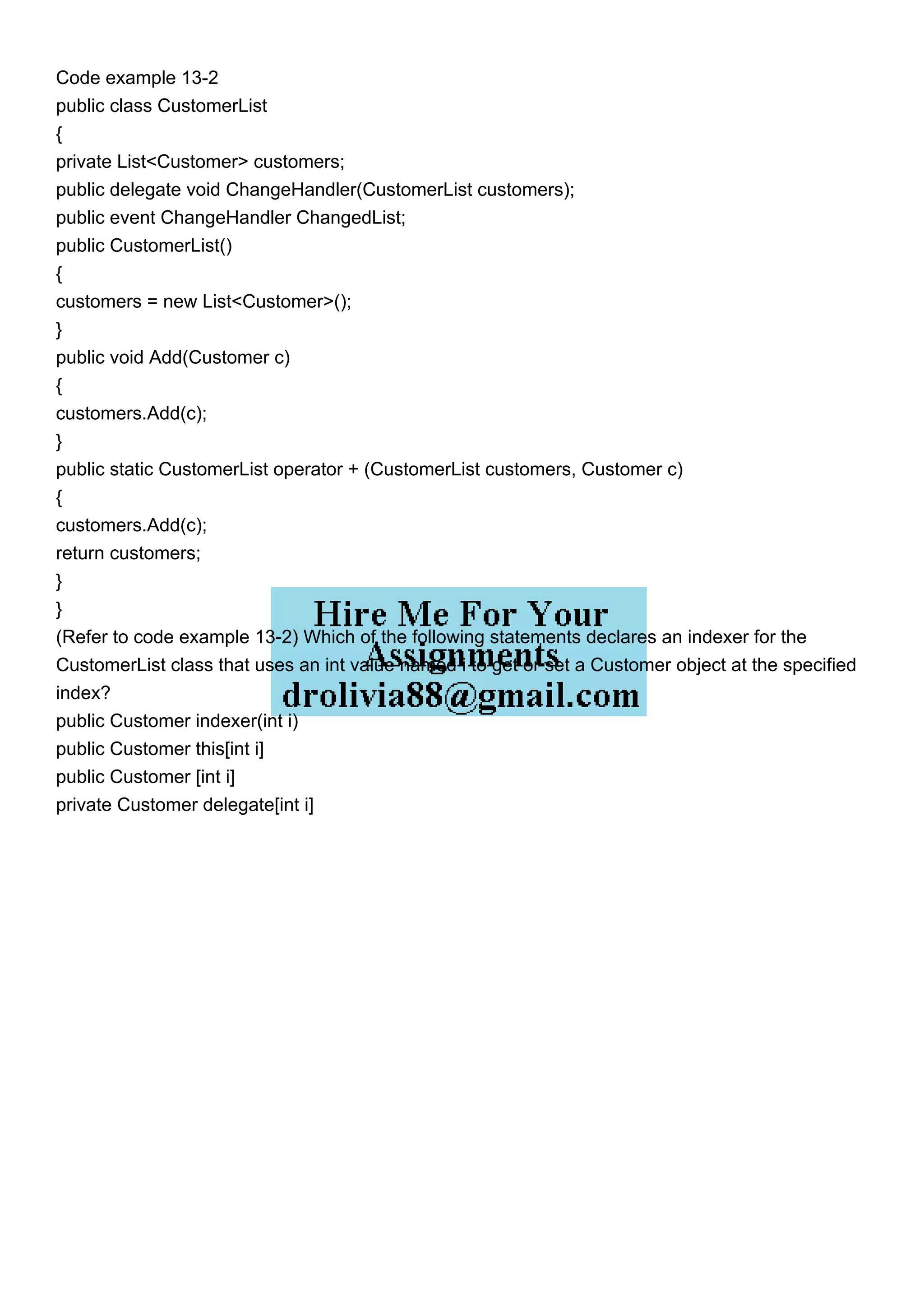 Code example 132 public class CustomerList private L.pdf