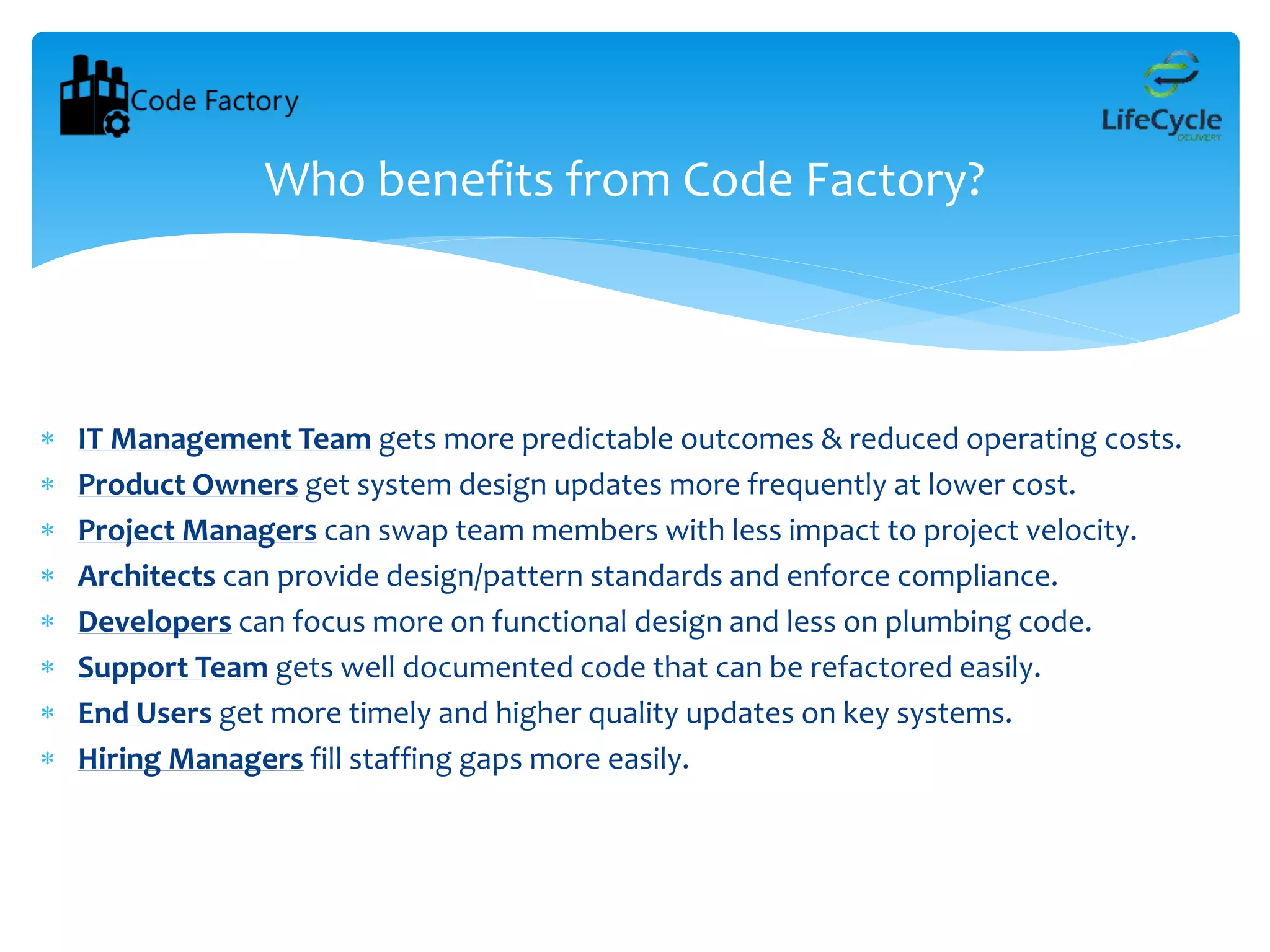 Introduction to CodeFactory | PPT