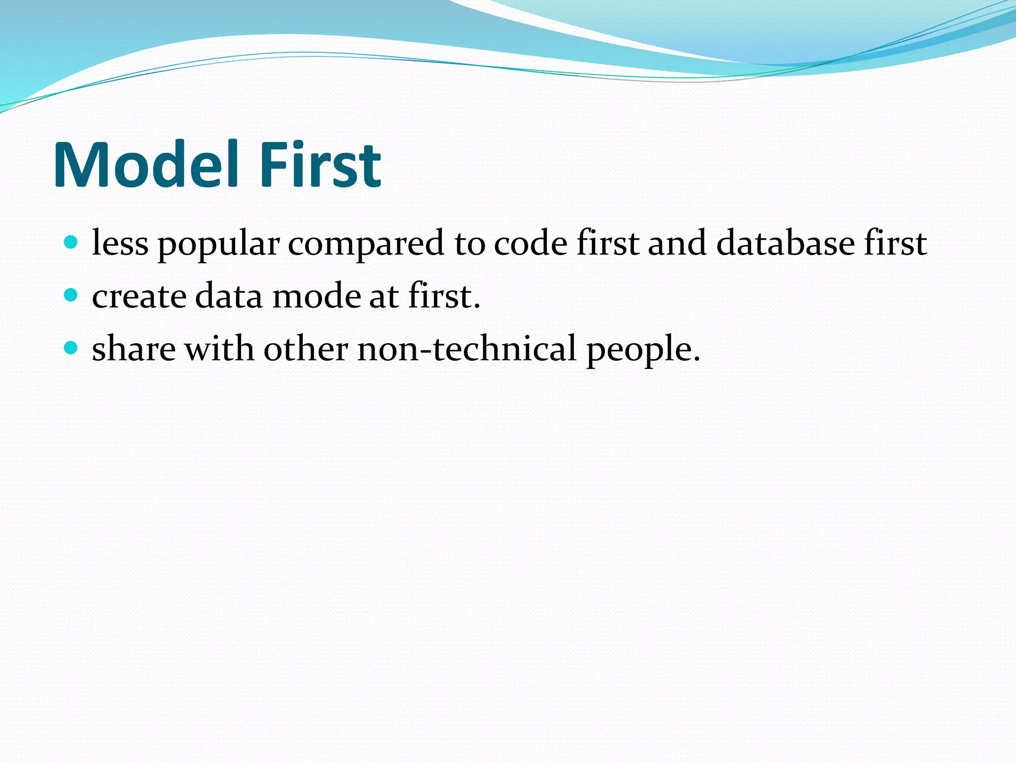 Code first approach in entity framework | PPT