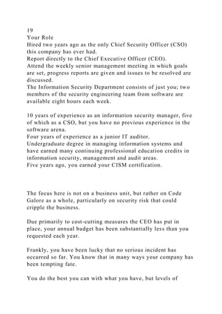 Code Galore Caselet Using COBIT® 5 for Information Security.docx