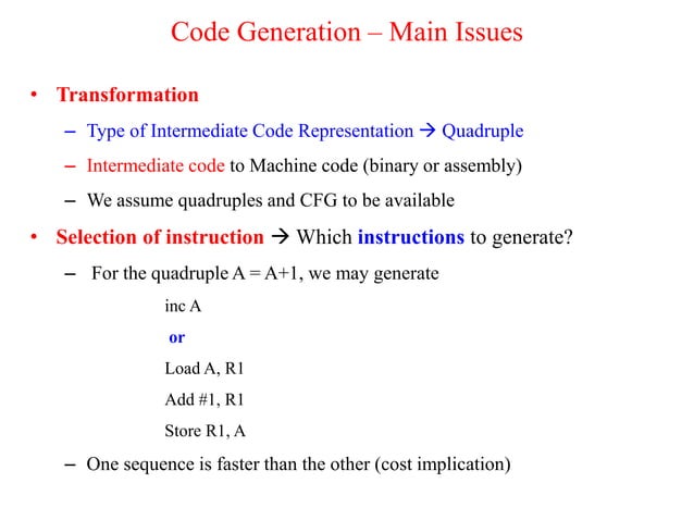 Code generation in Compiler Design | PDF