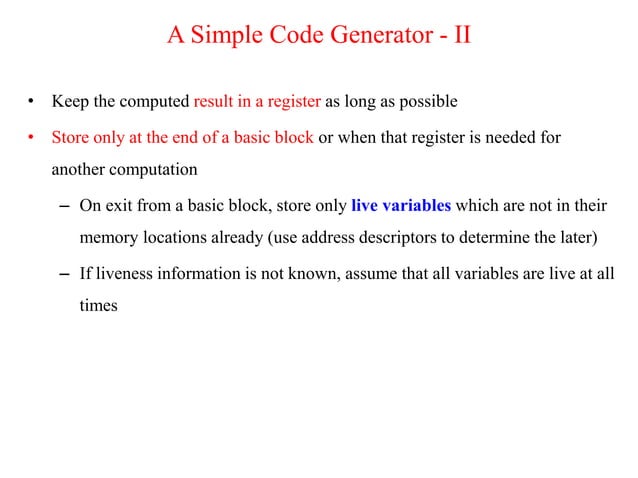 Code generation in Compiler Design | PDF