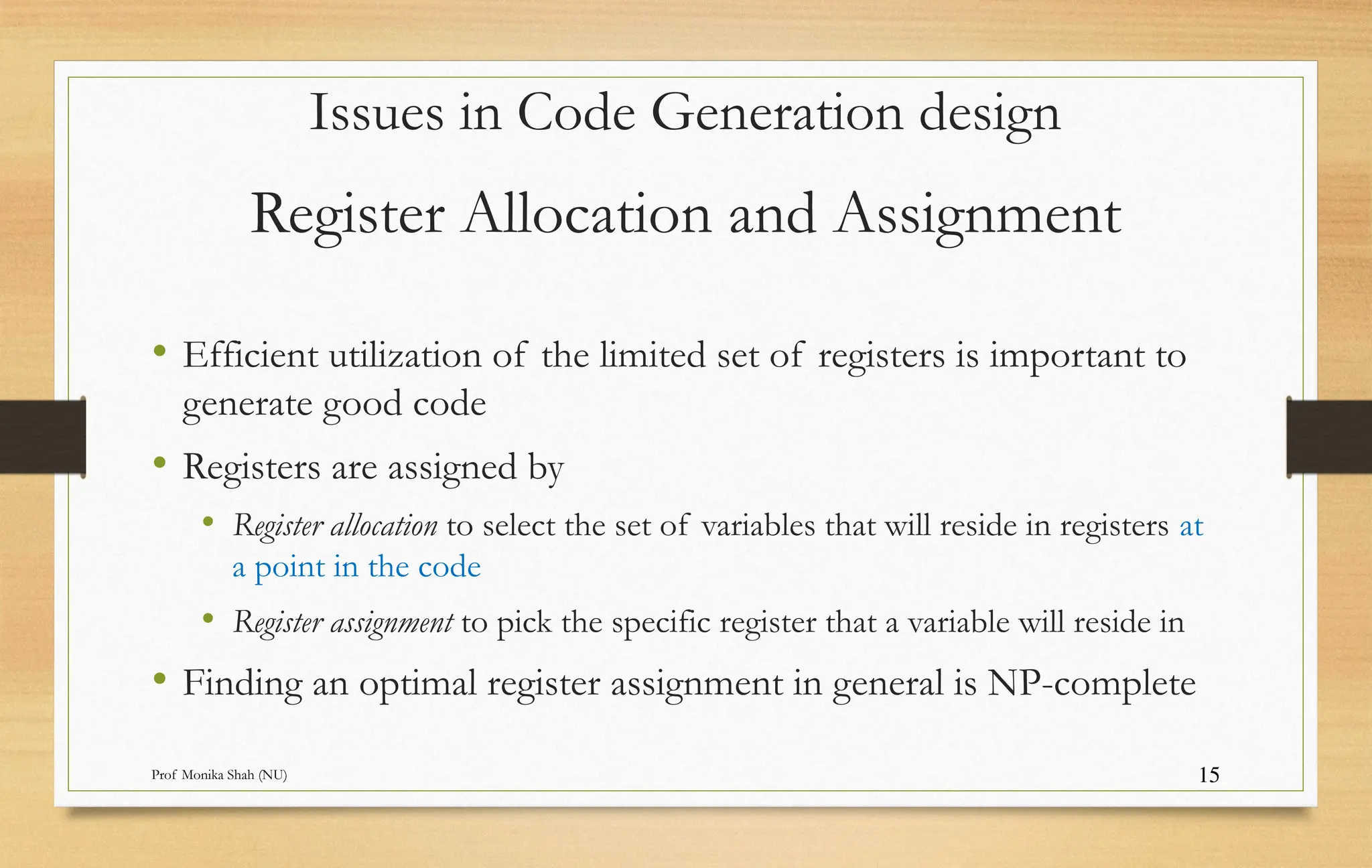 Code Generation Part 1 In Compiler Construction Ppt