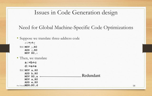 Code Generation Part-1 in Compiler Construction | PPT