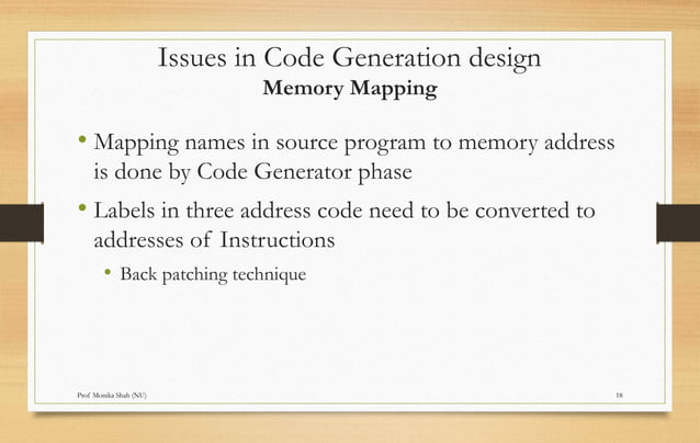 Code Generation Part-1 in Compiler Construction | PPT