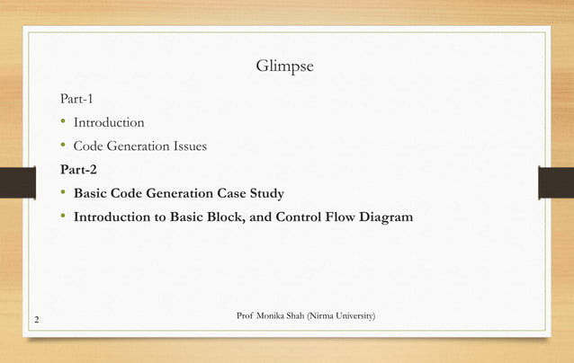 Code Generation Part-2 in Compiler Construction | PPT