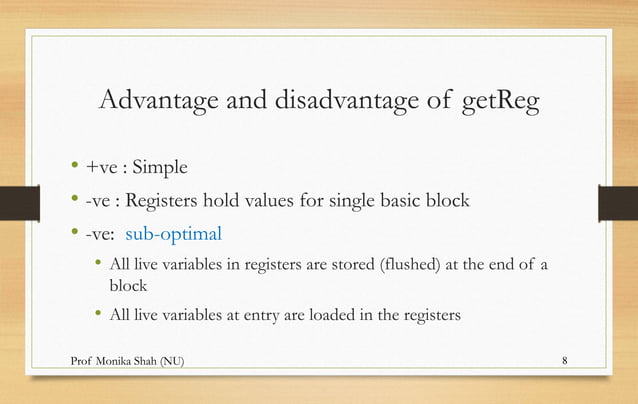 Code Generation Part-3 in Compiler Construction | PPTX