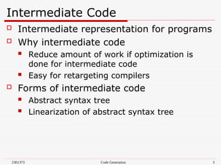 CODE GENERATION PHASE COMPILER DESIGN.ppt