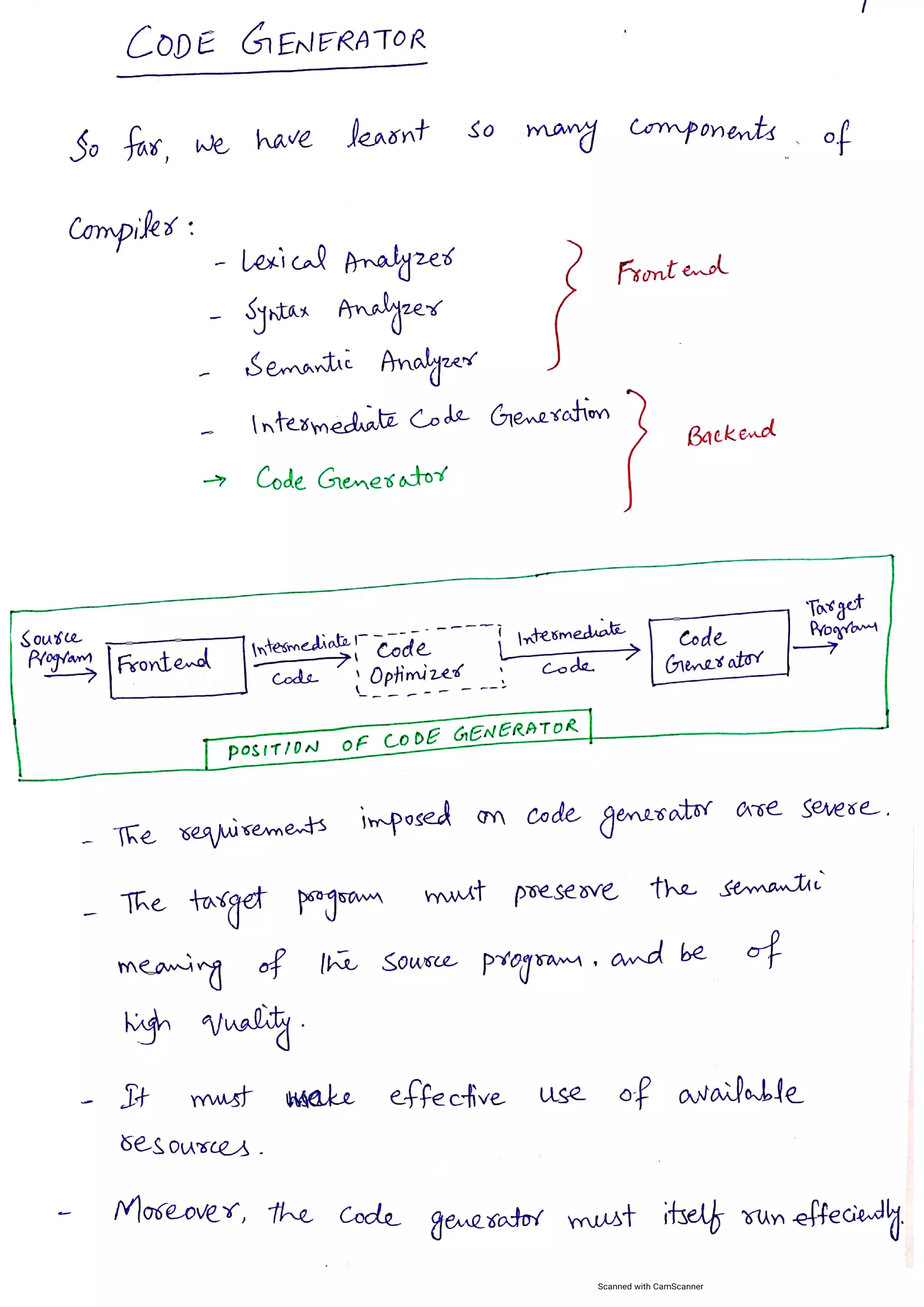 Code generator in Compiler Construction | PDF