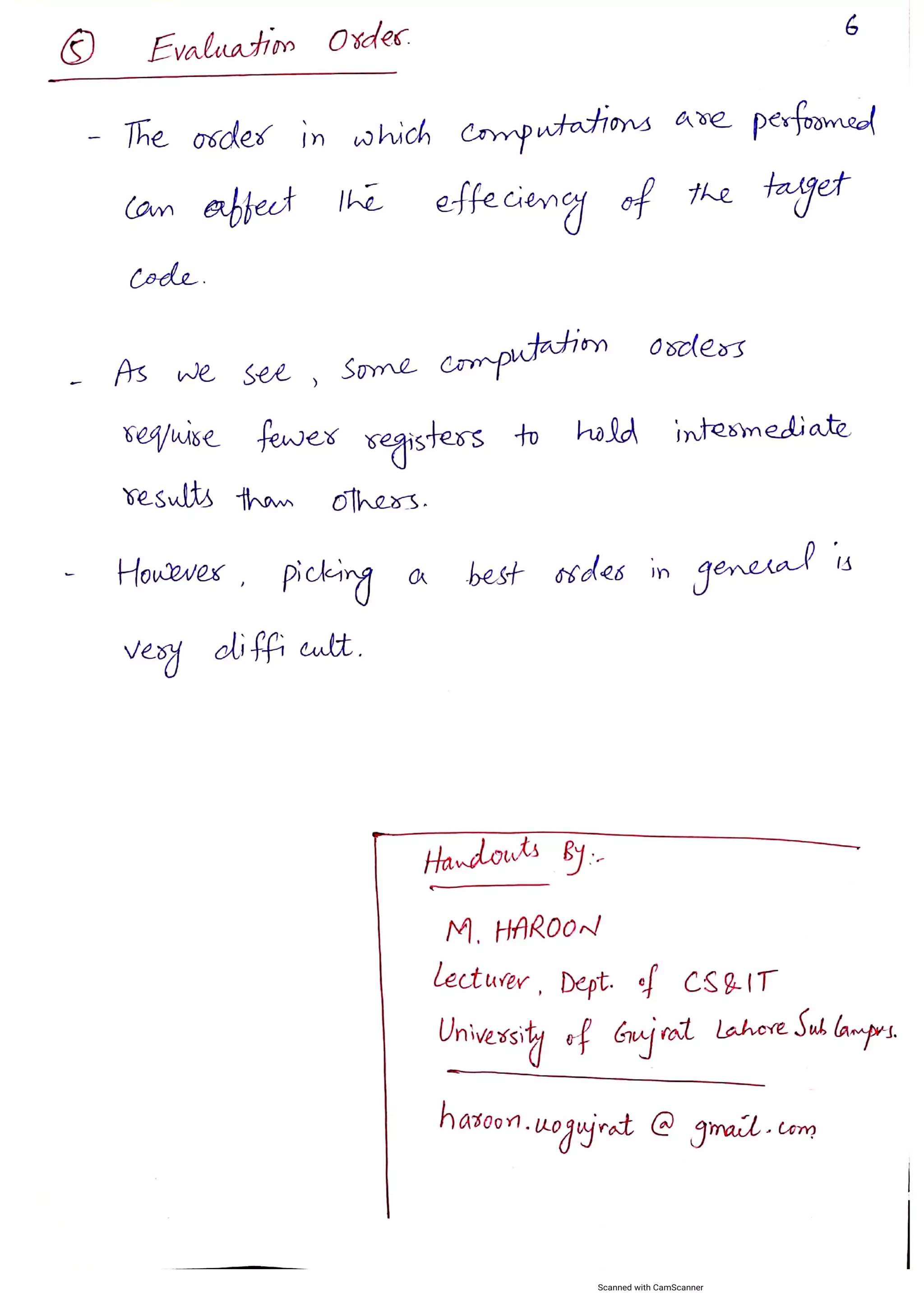 Code generator in Compiler Construction | PDF