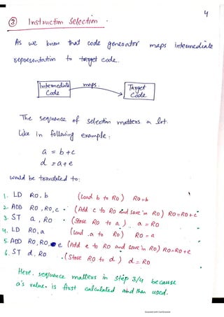 Code generator in Compiler Construction | PDF
