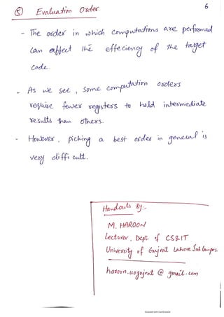 Code generator in Compiler Construction | PDF